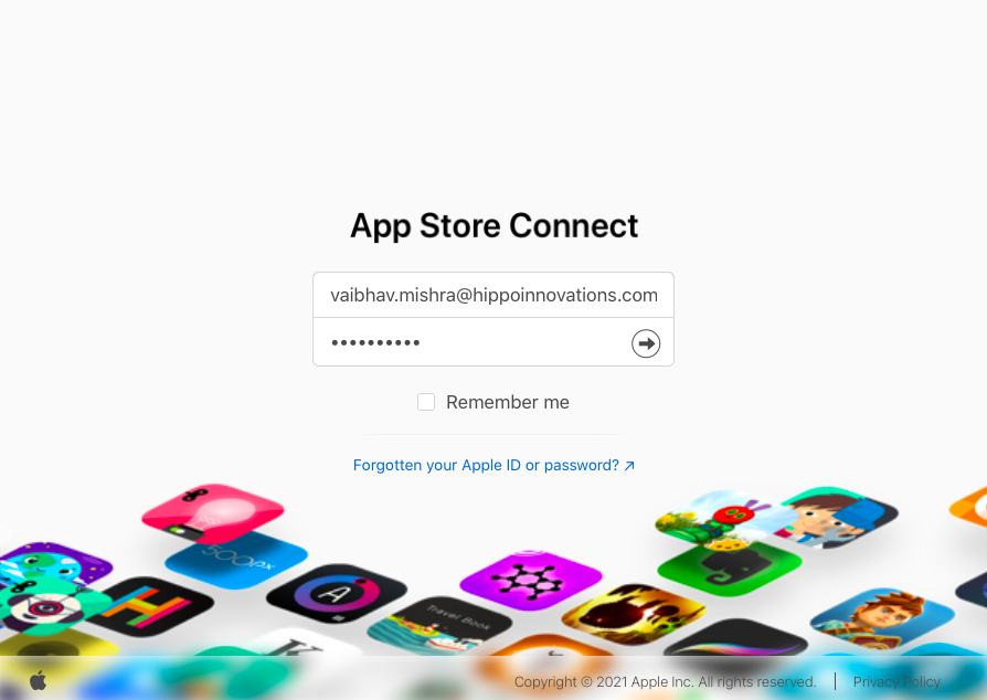 Creating App Store Connect Record for an App